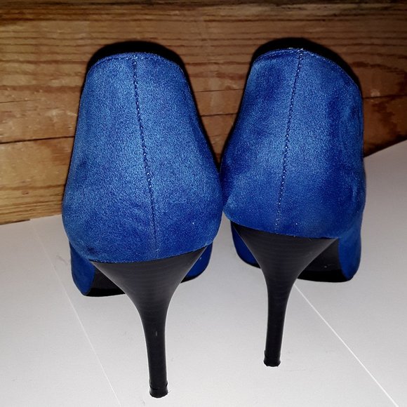Mojo Moxy | Shoes | Dolce Tammy Sz 7 2 M Cobalt Blue Suede Black Heel ...